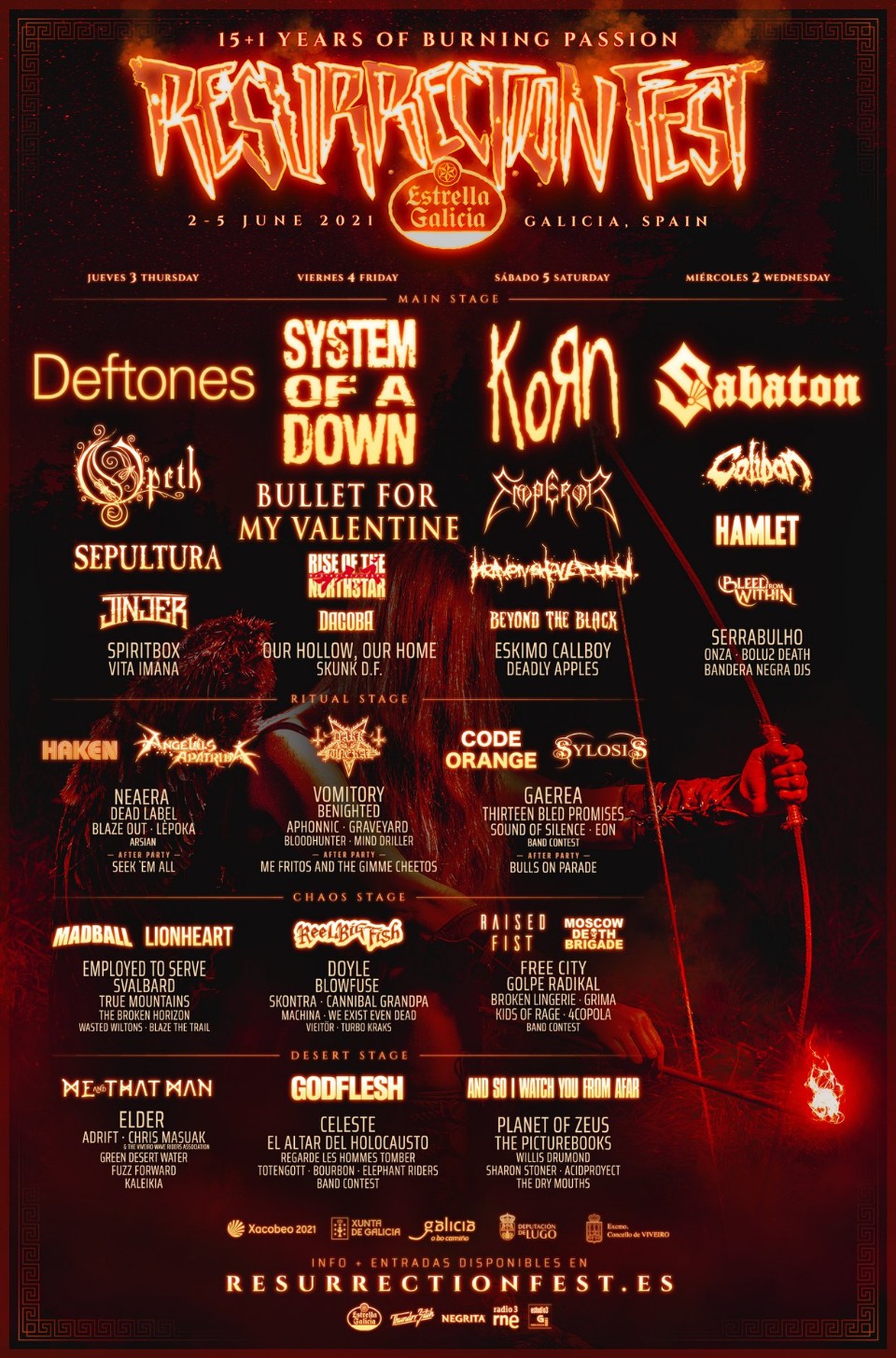 Resurrection Fest 2021 revelou cartaz por dias com System Of A Down ...