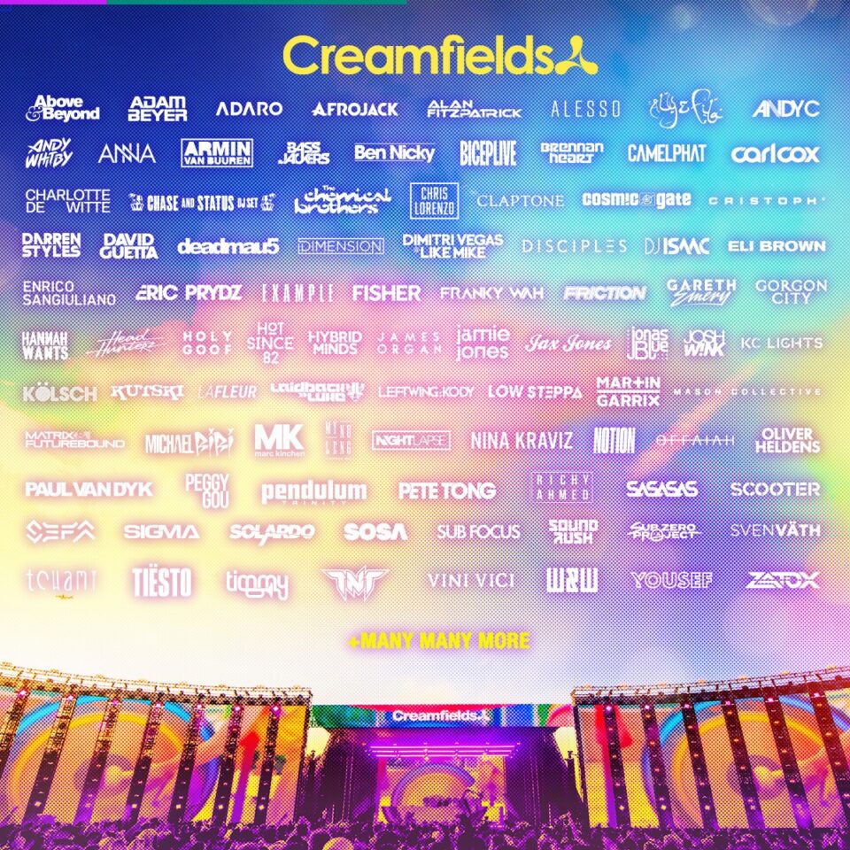 Festival Creamfields 2021 com David Guetta, The Chemical Brothers ...