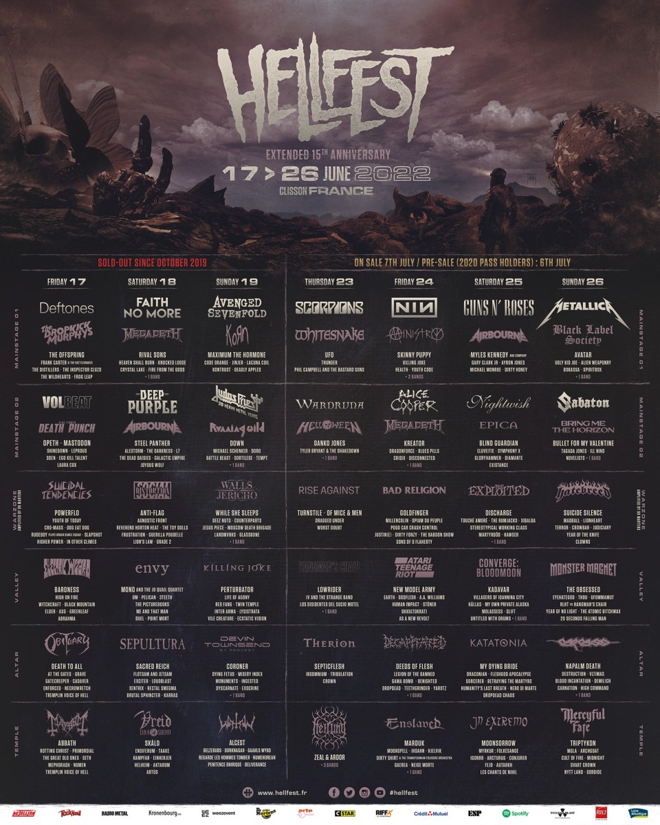 Festival Hellfest 2022 com Metallica, Guns N’ Roses, Faith No More, NIN ...